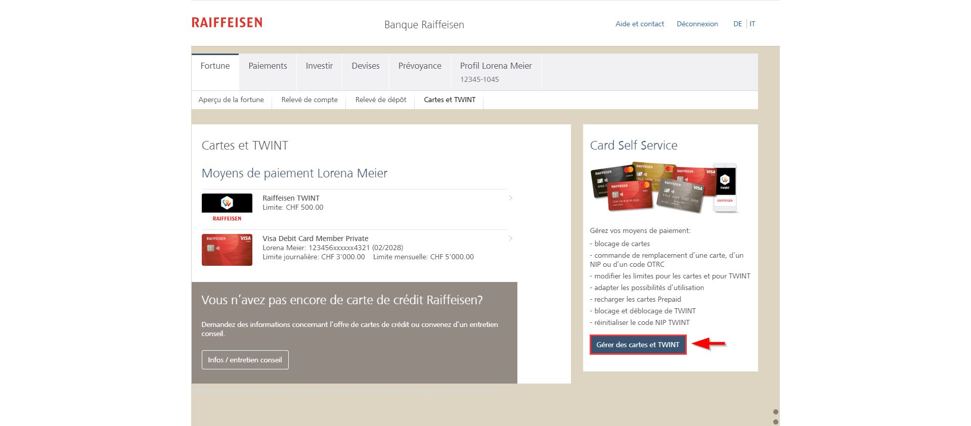 Comment puis-je modifier ma limite TWINT?